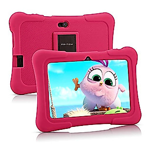 PRITOM 7 inch Kids Tablet | Quad Core Android 10.0, 32 GB ROM | WiFi,Bluetooth,Dual Camera | Educational,Games,Parental Control,Kids Software Pre-Installed with Kids-Tablet Case (Pink)