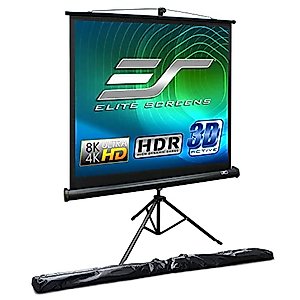 Elite Screens Tripod Series, 99-INCH 1:1, 16:9, 4:3, Adjustable Multi Aspect Ratio Portable Indoor Outdoor Projector Screen, 8K / 4K Ultra HD 3D Ready, US Based Company 2-YEAR WARRANTY, T99UWS1 - Black