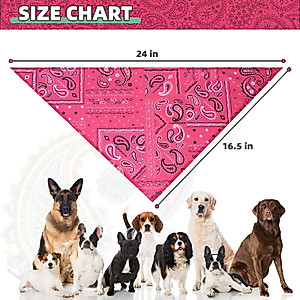 KOOLTAIL Dog Bandanas 4 Pack - Spring Summer Washable Pet Scarf Bibs Kerchief, Dog Apparel & Accessories for Girl Boy Small Medium Large Dogs Puppy Paisley Pattern