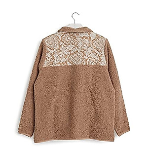 Vera Bradley Women's Snap Collar Fleece Pullover Sweatshirt With Pockets (Extended Size Range), Java Ginger, XXLarge