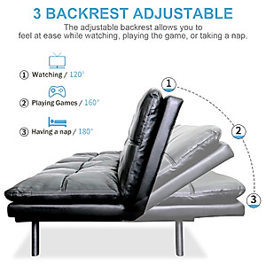 MUUEGM OJL-SF-BLACK-004-new Sofabed, Black New