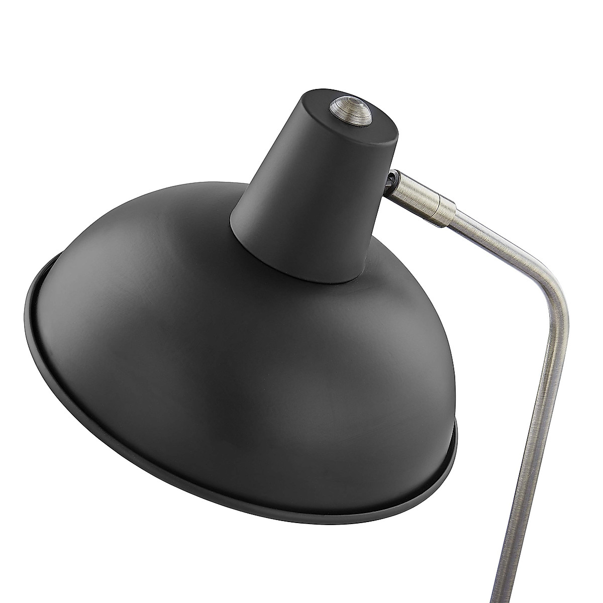 Light Society LS-T261-BK Hylight Black Retro Desk Lamp with Antique Brass Details, Mid Century Modern Vintage Style