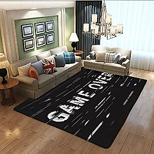 LUCKYLEI Large Game Area Rugs 3D Gamer Carpet Decor Game Printed Living Room Mat Bedroom Controller Player Boys Gifts Home Non-Slip Crystal Floor Polyester Mat 63x94inch