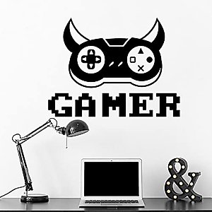 Player Wall Sticker Game Sticker Controller Sticker Boy Room Decoration Game Joystick Sticker Video Game Detachable Customization-62x47cm
