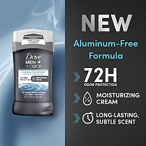 Dove Men+Care Deodorant Stick Moisturizing Deodorant For 72-Hour Protection Clean Comfort Aluminum Free Deodorant For Men, 3 Ounce (Pack of 2)