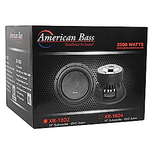 American Bass XR-10D2 10" Subwoofer Dual 2 Ohm 2000W Max 200 Oz. Magnet Single