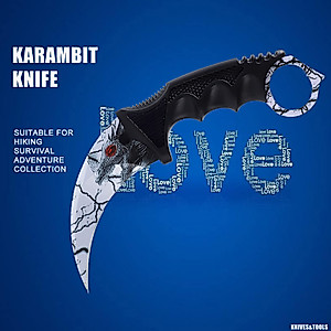 TOPOINT 2 Packs Karambit Knife CS Game Knife (White Green)