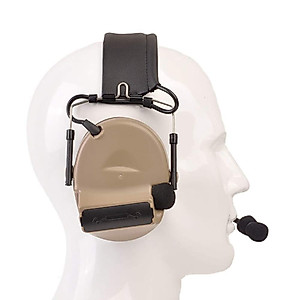 The Mercenary Company Closed-Ear Electronic Hearing Protection Earmuffs & Communication Headset (Tan)