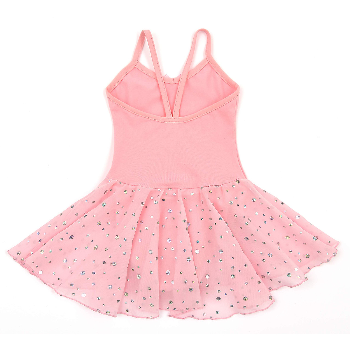 DANSHOW Ballet Leotards for Girls Dance Camisole Dress with Shiny Tutu Skirt(4041-08-M)