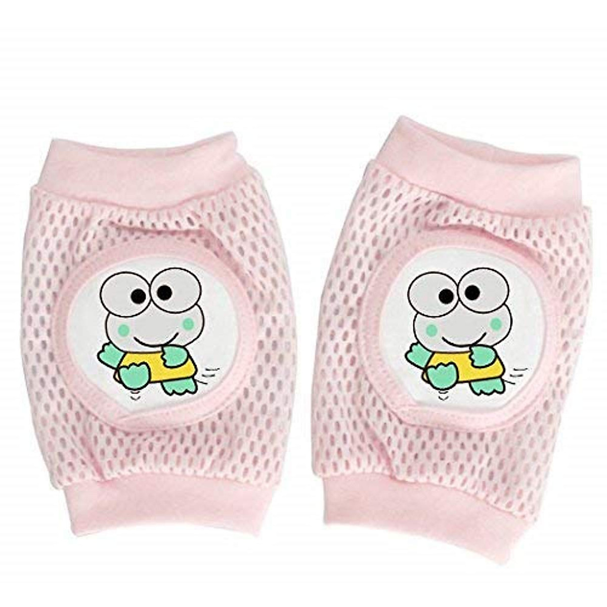 Hillento 4 Pairs Baby Crawling Knee Pads Super Breathable Adjustable Cartoon Kneepads Knee Elbow Pads Arm Pads Safety Protector Toddler Girls and Boys