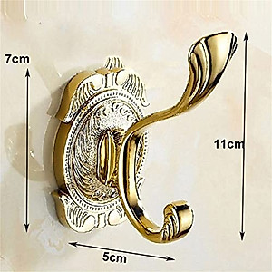 WFJDC Gold Chrome Metal Wall Hook Towel Jacket Coat Hook Bathroom Accessories (Color : B, Size : 7 * 5 * 11cm)