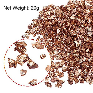 uxcell 20g Crushed Glass Chips, 2-4mm Irregular Metallic Chunky Glitter Glass for Craft DIY Jewelry Vase Filler Epoxy Resin Decoration Khaki
