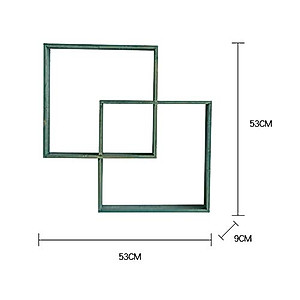 PIBM Stylish Simplicity Shelf Wall Mounted Floating Rack Shelves American Style Retro Wooden Multifunction Indoor Restaurant Living Room Bedroom, Light Green , 53x9x53cm