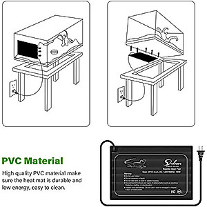Simple Deluxe 8 X 12 Inch 16W Reptile Heating Pad with 2-Probe Digital Thermometer and Hygrometer Under Tank Heater Terrarium Warmer Heat Mat for Amphibians and Reptiles Pet, Black
