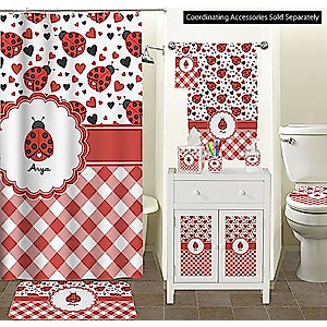 RNK Shops Ladybugs & Gingham Waste Basket - Single Sided (Black) (Personalized)