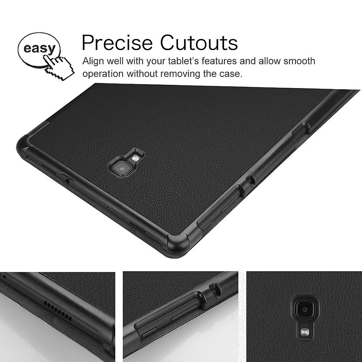 Fintie Slim Case for Samsung Galaxy Tab A 10.5 2018 Model SM-T590/T595/T597, Ultra Thin Lightweight Stand Cover with Auto Sleep/Wake, Black