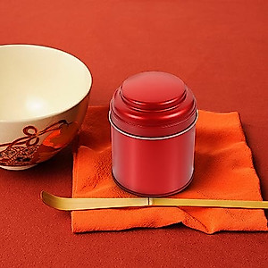 Containers with Lids Tea Canister Sealing Tea Jar Small Tea Tinplate Sealed Tea Storage Tin Sealing Tea Container Tea for Loose Tea Coffee Bean Sugar Salt (Red) Red
