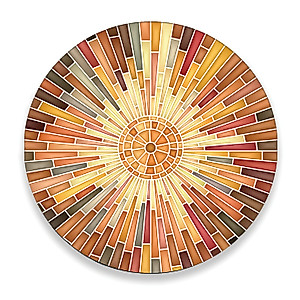 Handcrafted Wooden LAZY SUSAN Turntable, 14 or 18 Inch - Made in Mexico - Line: Italian Orange (14 or 18 inches)