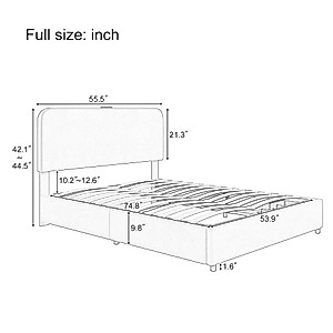 Merax Full Size Lift Up Storage Bed with RGB LED Light & Bluetooth Speaker, Lychee Velvet Upholstered Platform, No Box Spring Needed, Pink