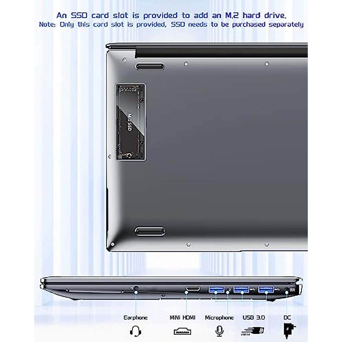 SAINTDISE 15.6 Inch Laptop PC Built with Intel Cerelon N5095(UP to 2.9Ghz) 4-Core CPU Laptops 16GB RAM 512GB ROM UHD Notebook Computer WiFi5 Bluetooth 4.2 Webcam,Fingerprint Unlock