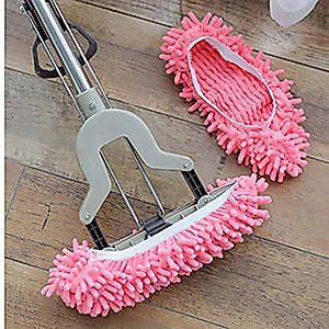 1pc Chenille Mopping Dust Slipper Washable Reusable Shoe Cover Foot Dust Hair Cleaner for Cleaning Floor Sweeping Slippers