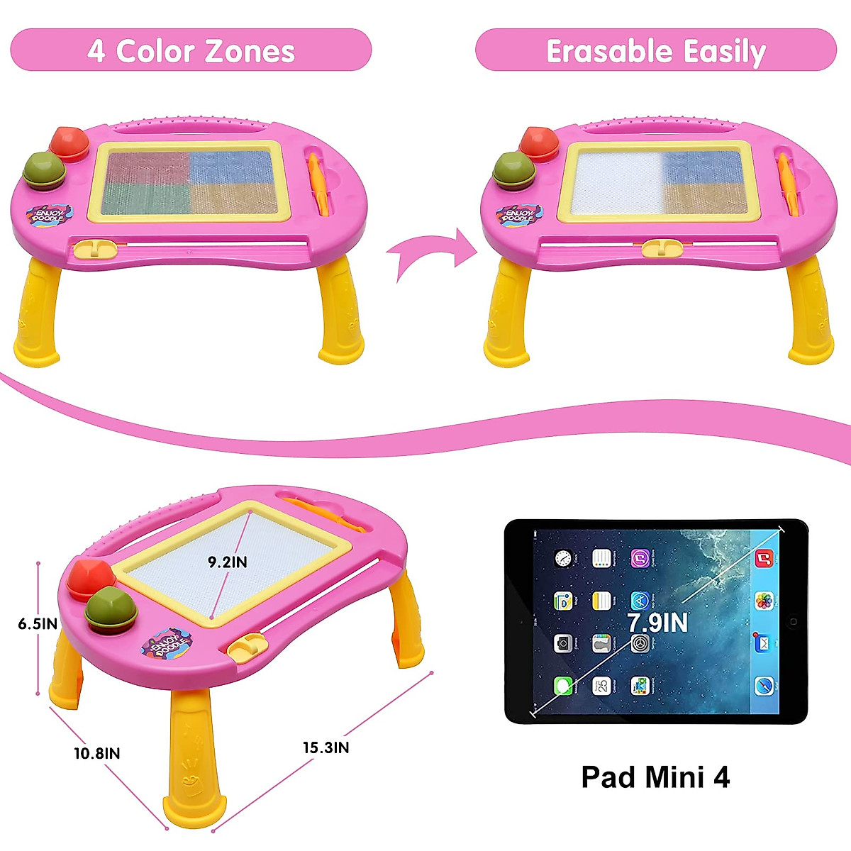 Toys for Girls,Toys for 2-3 Year Old Girls,1 Year Old Girl Gifts Kids Toys Magnetic Drawing Board Detachable Legs Doodle Board,Etch Table Sketch Pad,Learning Toddlers Toys for 2 3 4 Girls Boys