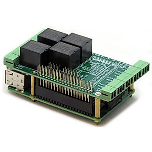 Sequent Microsystems Four Relays Four HV Inputs 8-Layer Stackable HAT for Raspberry Pi +5V