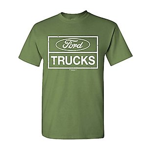 Ford Trucks Distressed Logo - Unisex T-Shirt (Large, Military)