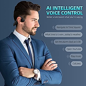 CHENSIVE Bone Conduction Headphones Open Ear Headphones Wireless Bluethooth 5.3 Sport Headphones Waterproof with Microphones for Workouts, Running, Cycling, Driving