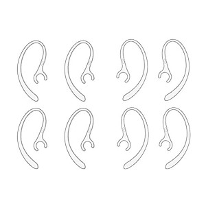 Zotech Replacement 8 Pack Ear Hooks Universal Small Clamp Loop Clip for Plantronics, Samsung,Motorola,LG, Jabra & Many Other Bluetooth Headset (Clear)