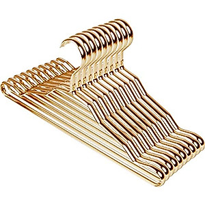 Creation Core Pack of 10 Stylish Aluminum Metal Coat Suit Clothes Hangers(Golden)