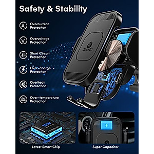 [Upgraded Version] ZeeHoo Wireless Car Charger,15W Fast Charging Auto-Clamping Car Mount, Car Vent Charging Phone Holder for iPhone 14 13 12 11, Samsung Galaxy S23 Ultra S21 S20 Note 20, etc