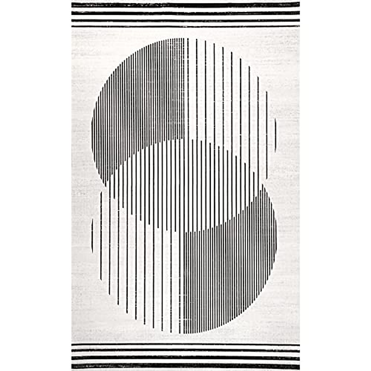 nuLOOM Leah Machine Washable Geometric Moon Phase Area Rug, 5' x 8', Grey