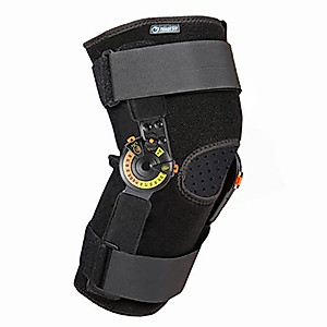 Nvorliy Hinged ROM Knee Brace with Side Stabilizers & Locking Dials, Post Op Knee Immobilizer for Arthritis, ACL, MCL, PCL, Meniscus Tear, Injurie/Knee Pain, Medical Orthopedic Support (Large)