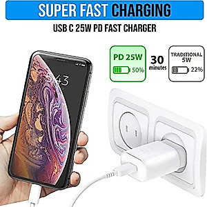 USB C 25W PD Fast Charger Block for iPhone 14 13 More Power Type C Charger Wall Plug Adapter Quick Charging Block Compatible with iPhone 14/14 Pro/Pro Max/iPhone 13/iPhone 12/iPad Pro/GalaxyS22/S21