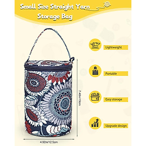 Coopay Mini Yarn Holders, Portable Yarn Storage Bag for Crocheting Project, Yarn Storage Knitting Bag and Crochet Tote, Store Skein Ball, Needles Accessories, Crochet Gifts