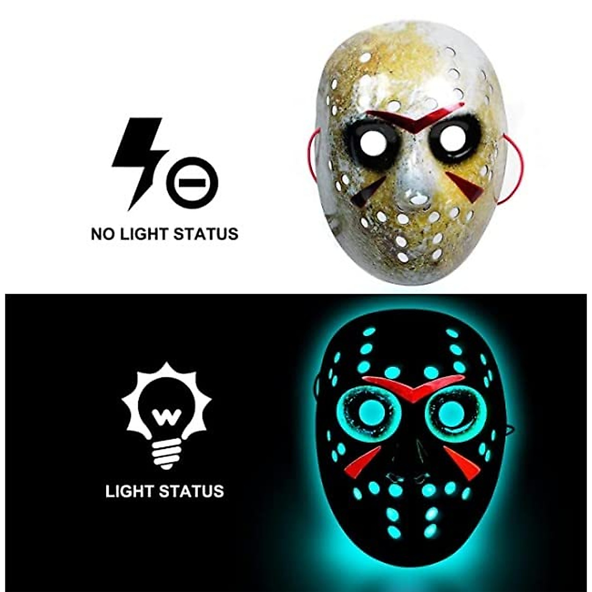 SOUTHSKY LED Mask,M205,Full Face Masks with Luminous Blue Neon Lights for Halloween,Festival,Carnival,Fancy Costume,Cosplay Party