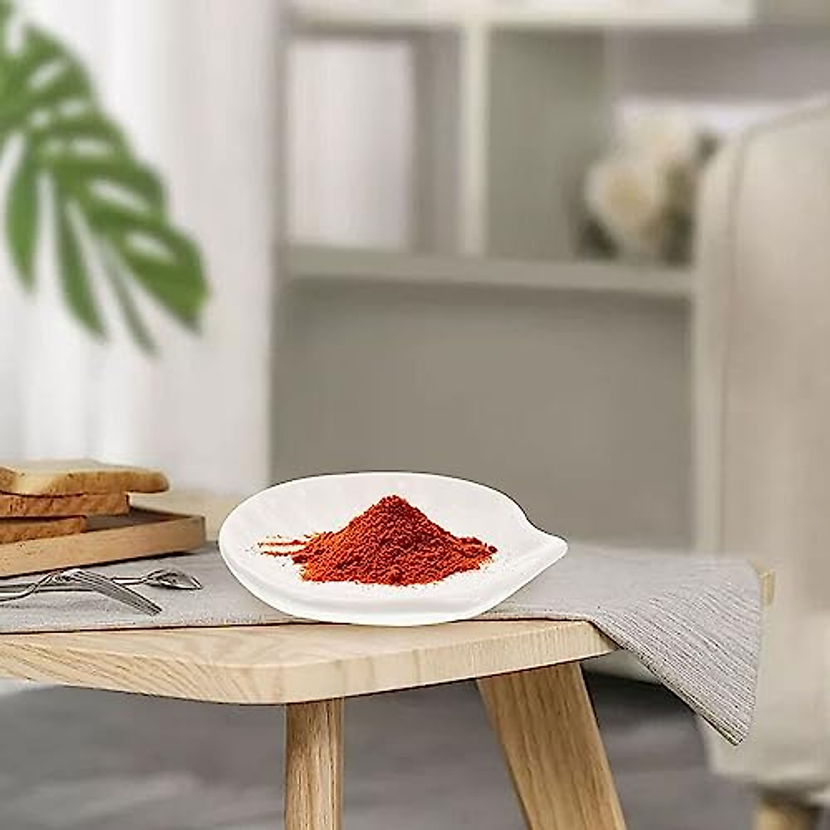 Coffee Container Ceramic Tea Bag Holder 4pcs White Porcelain Shell-Shaped Tea Bag Coasters Spoon Rests Teabag Storage Holder Tray Saucer Snack Seasoning Dish Coffee Tray