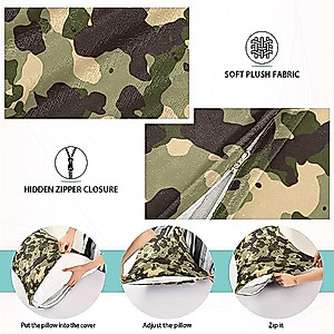 Camo Pillow Cases King Size Breathable Skin-Friendly Velvet Pillow Covers Soft Cozy Pillowcase for Bed Bedroom Sofa Couch Home Decor