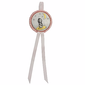 Crib Medal | Christian Religious Décor for Nursery | Great Gift for Baptism, Christening, or New Baby | Features Guardian Angel, Praying Child, or Holy Family | Made in Italy (Pink Praying Girl)
