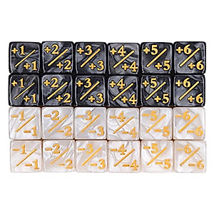 RiToEasysports 24 Pieces Dice Counters, Clear Number Compatible Card Gaming Dice Counters Counters Collectible Card Games