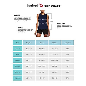 BALEAF Women's Sleeveless Athletic Shirts Workout Running Tank Tops Active Gym Tops Navy Size M