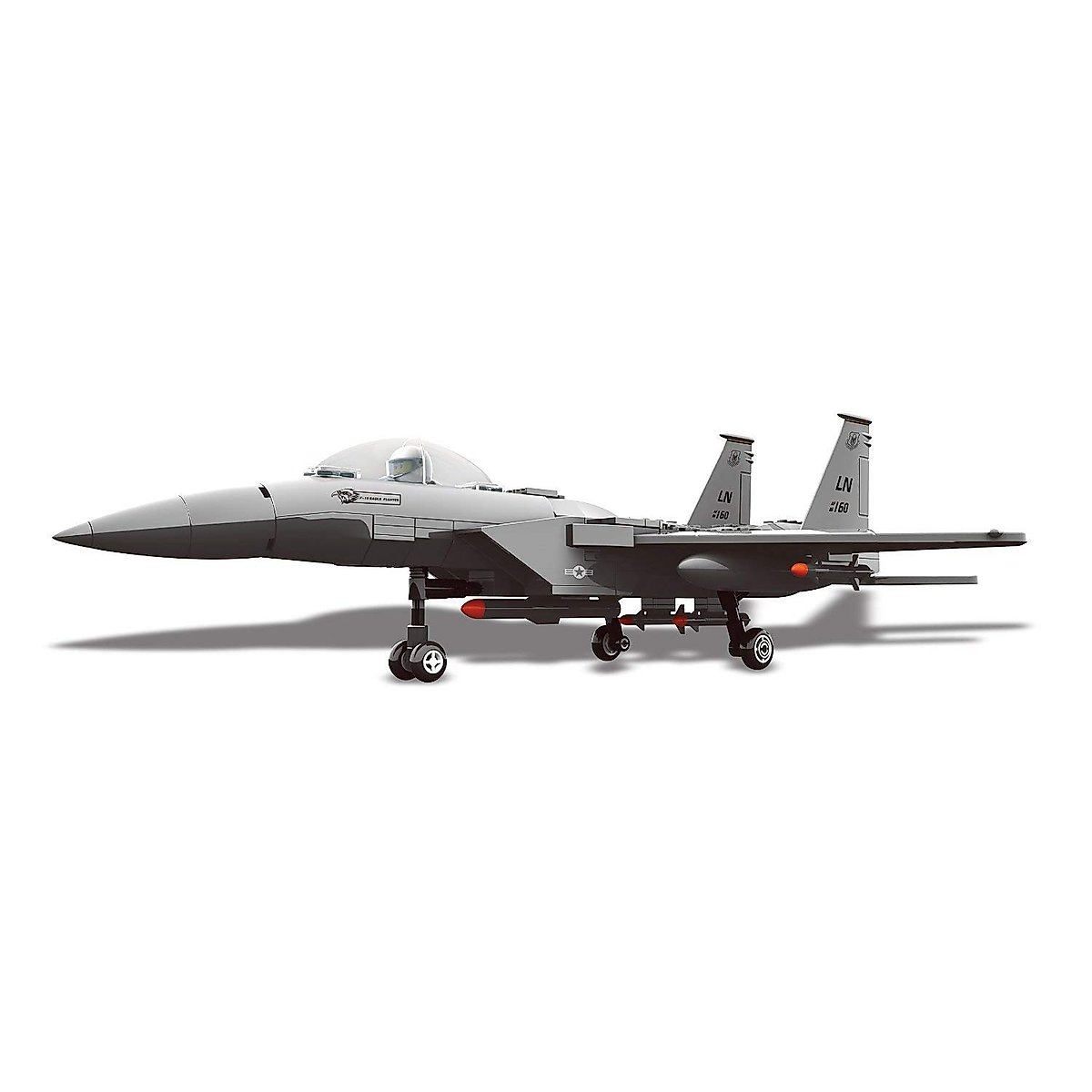 Top Race Interlocking Building F15 Fighter Jet Airplane Model Toy Kit Blocks Set | 15 x 11.81 x 3.19 inches | Ideal for Ages 3 and Up | Create Your Own Fighter Jet with This Exciting Building Set