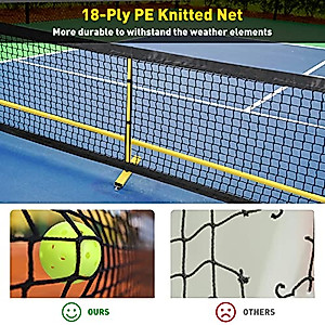 Deeliva Pickleball Set with Net Wheels for Driveway Portable Regulation Size Pickleball Net System with 4 Paddles, 6 Pickle Ball, Court Line Marker, Bag, Weather Resistant Metal Frame Outdoor Home