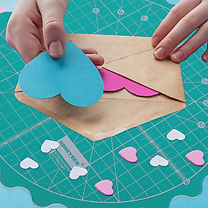 Healifty Circle Rotary Cutting Mat Round Self Healing Rotary Mat Turntable Green for Quilting Sewing 23X23cm