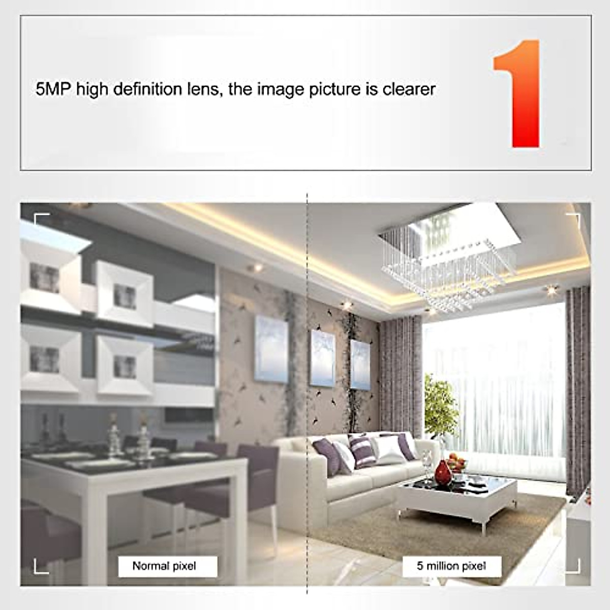 Oumefar HD Camera Module, USB Camera Module Stable Performance 68 Degree View Angle with Digital Microphone for Advertising Machine Computercomponent