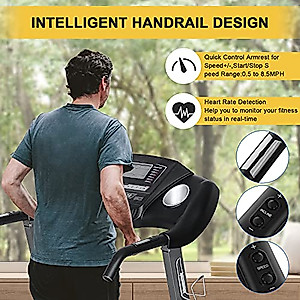 Folding Treadmill Electric Treadmill Motorized Running Machine Tread Belt with 15 Preset Programs & Incline LCD Display & Cup Holder Home Gym 52.87 in(L)x26.77 in(W)x45.7 in(H)