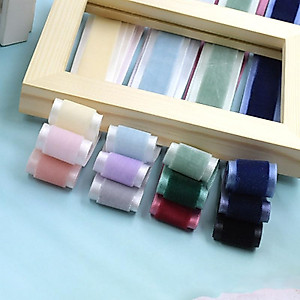 Heyiwell 5Yard Grey Single Face Velvet Ribbon Edge Wired Wrapping,Hair Bows,DIY Crafts 25mm(1" Inch)