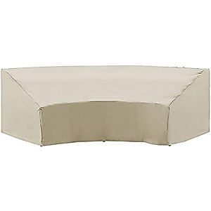 Crosley Furniture Patio Furniture Covers, Waterproof Outdoor Sectional Cover for Half-Moon Sofa, Tan