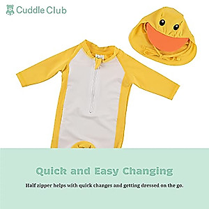 Cuddle Club Baby and Toddler One-Piece Swimsuit | UPF 50+ All-Day UV Protection Infant Sunsuit